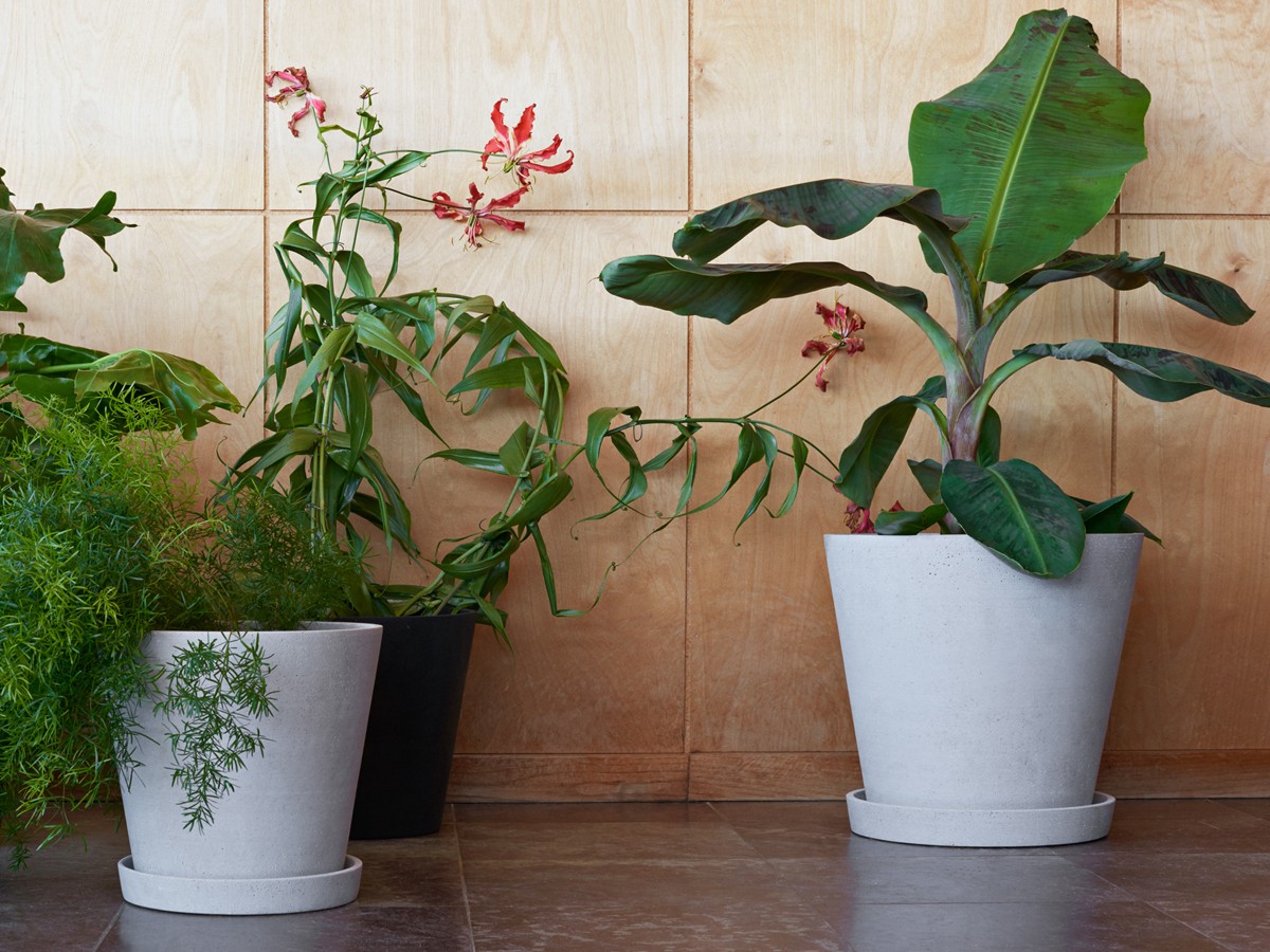 Buy the Hay Flowerpot with Saucer - Grey at nest.co.uk