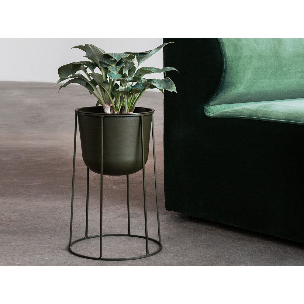 Buy the Menu Wire Plant Pot - Olive at nest.co.uk
