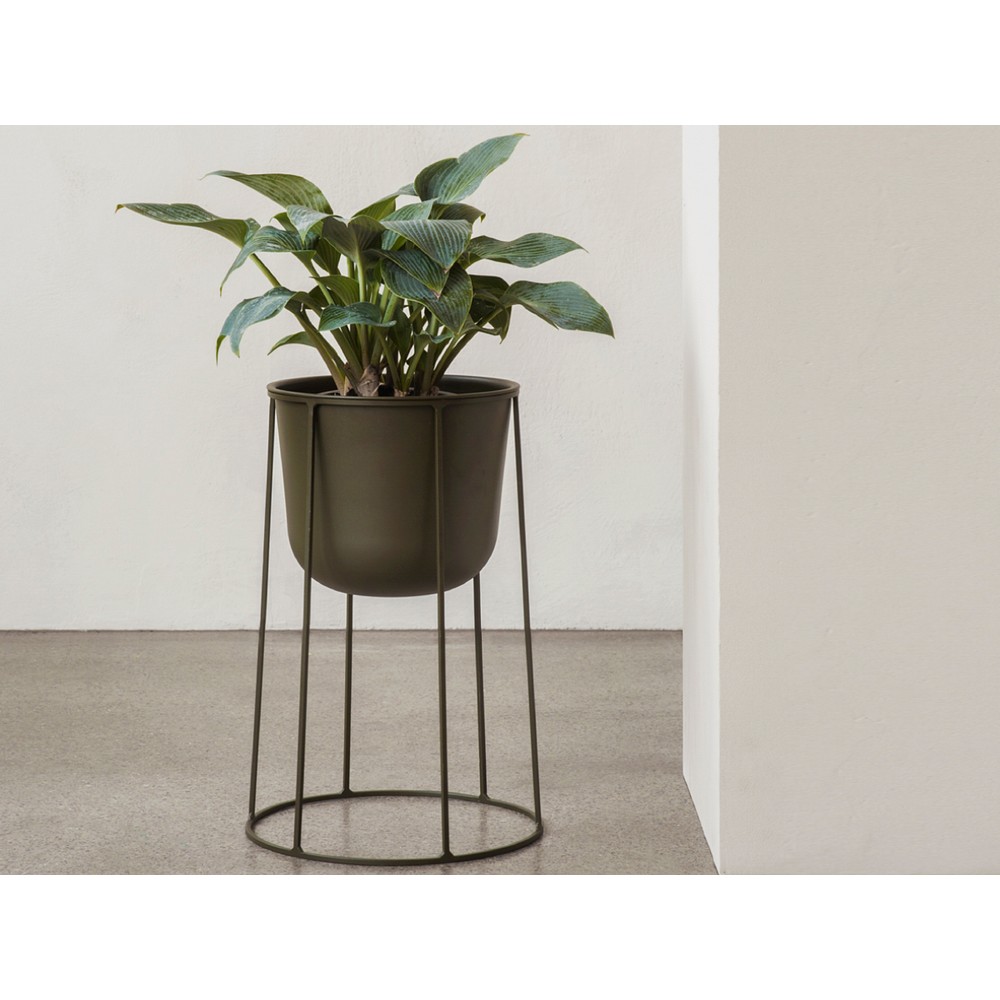 Buy the Menu Wire Plant Pot - Olive at nest.co.uk