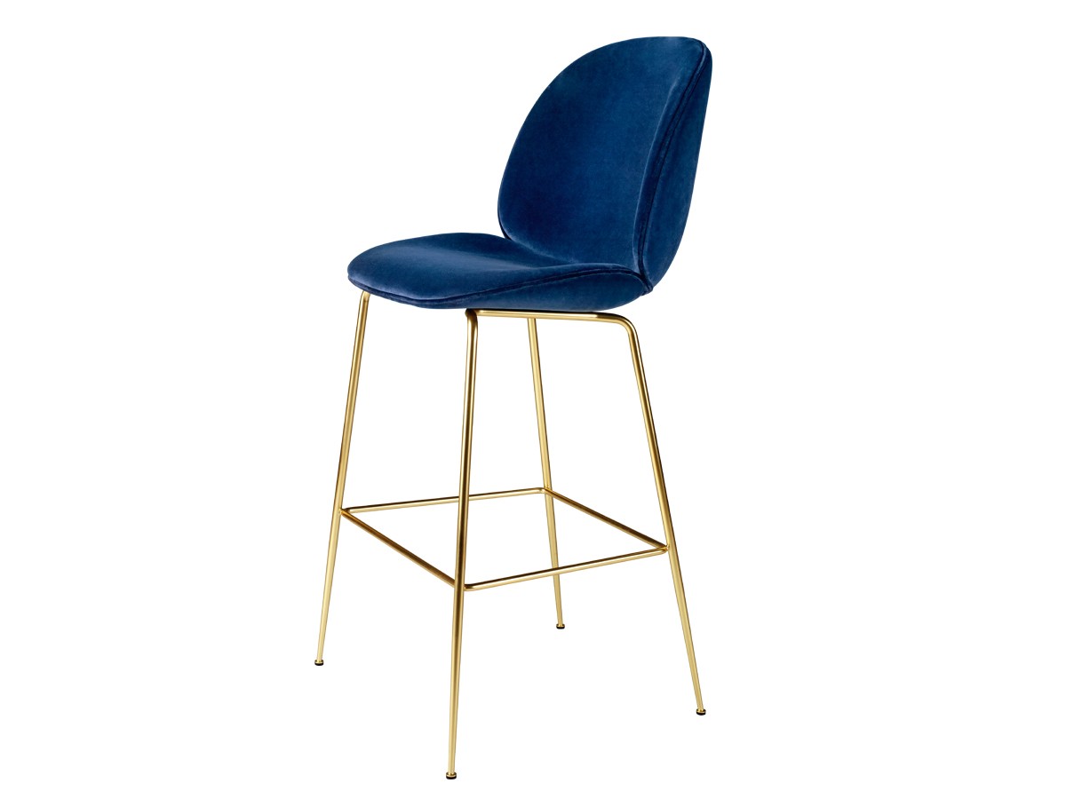 Buy the Gubi Beetle Stool - Fully Upholstered - Gubi Velvet at nest.co.uk