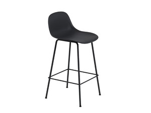 Buy the Muuto Fiber Bar Stool - Tube Base with Backrest at nest.co.uk