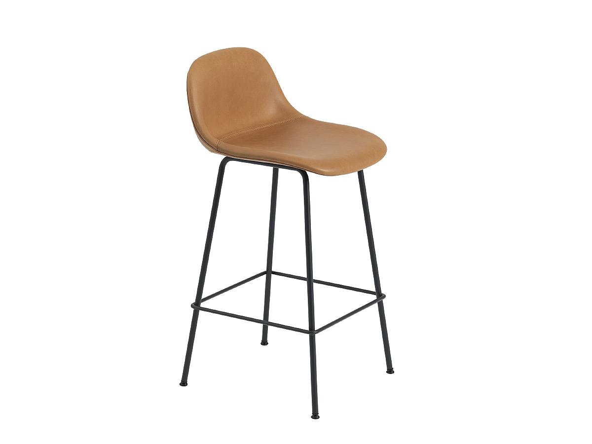 Buy the Muuto Fiber Bar Stool - Tube Base with Backrest at nest.co.uk