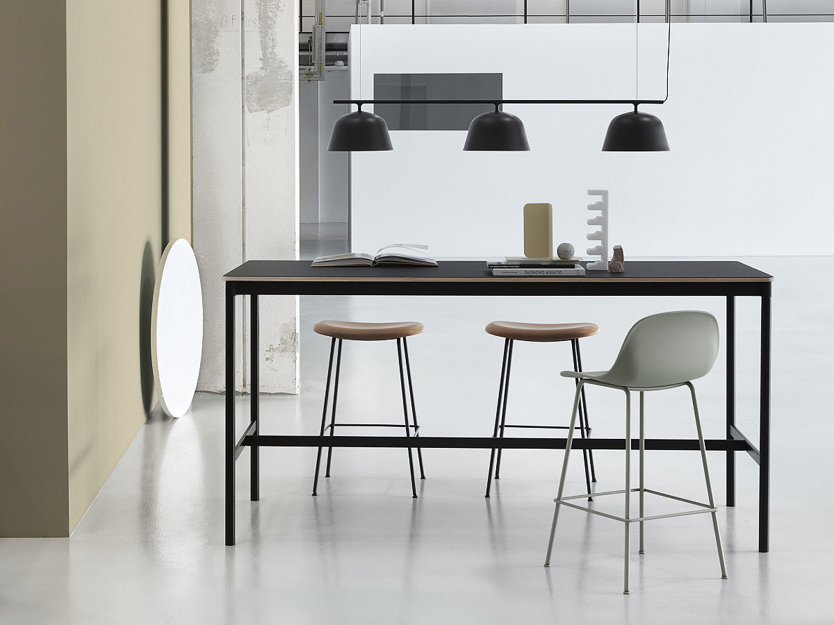 Buy the Muuto Fiber Bar Stool Tube Base with Backrest at nest.co.uk
