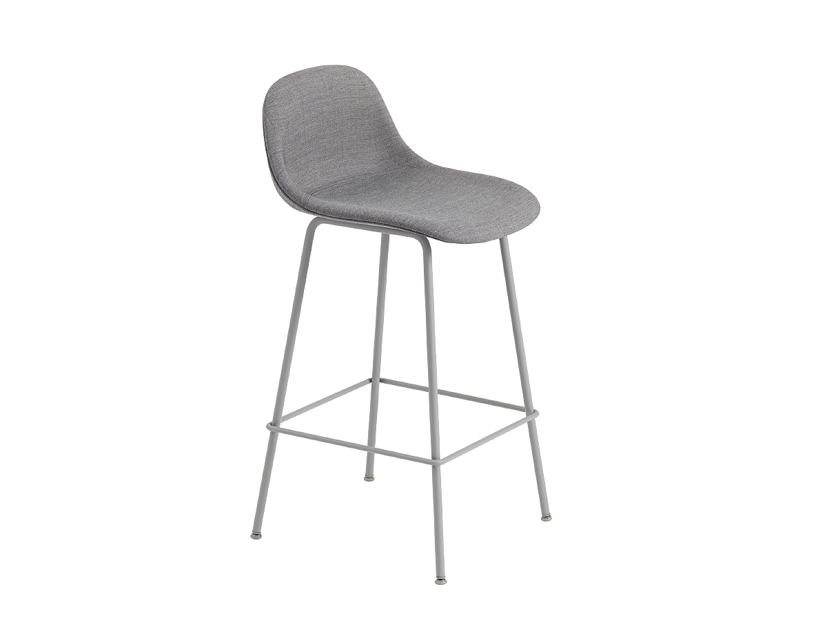 Buy the Muuto Fiber Bar Stool - Tube Base with Backrest at nest.co.uk