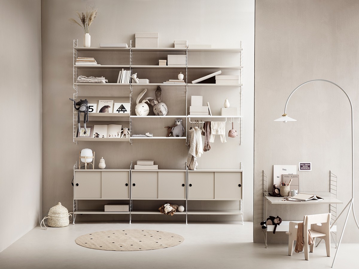 Buy the String Modular Shelving - Cabinet with Sliding Doors at nest.co.uk