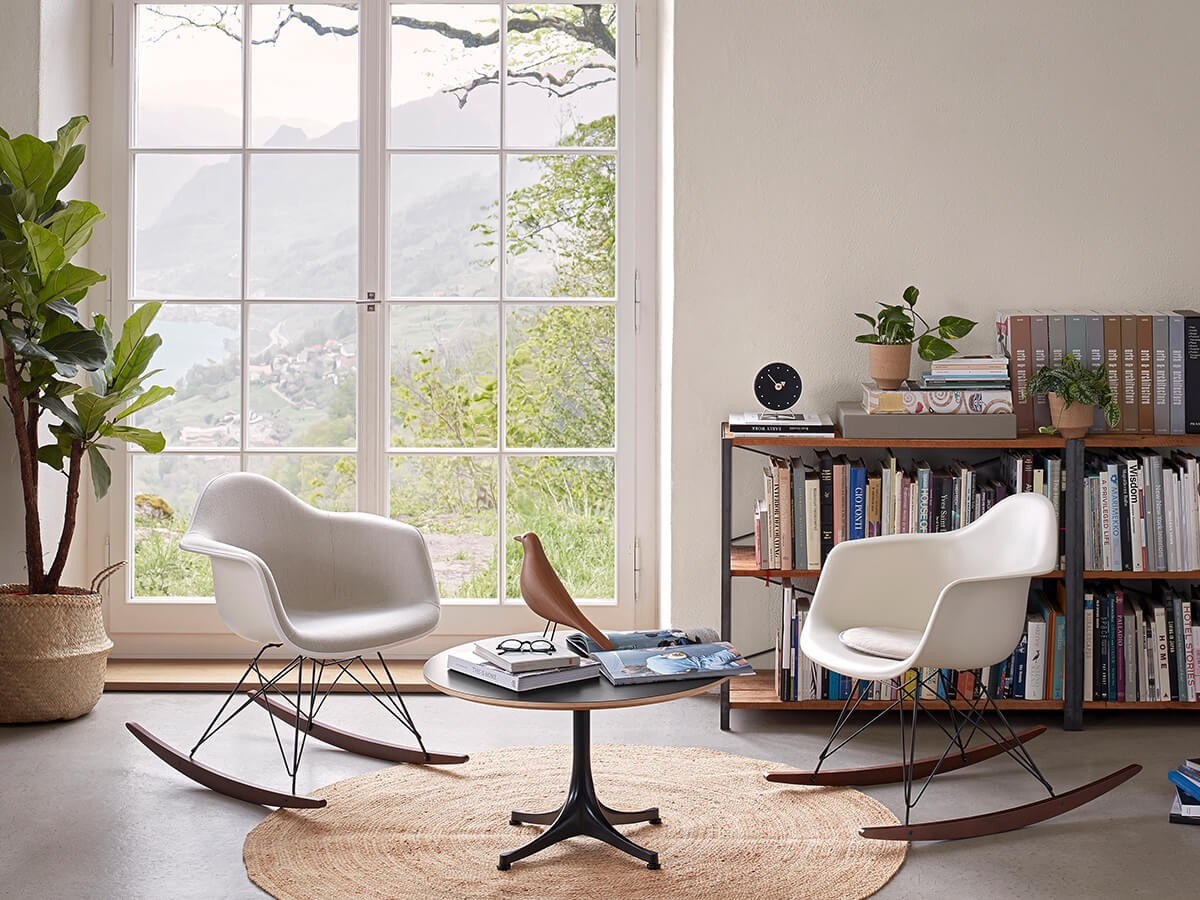 Buy the Vitra RAR Eames Plastic Rocking Chair - Dark Maple Base at nest.co.uk