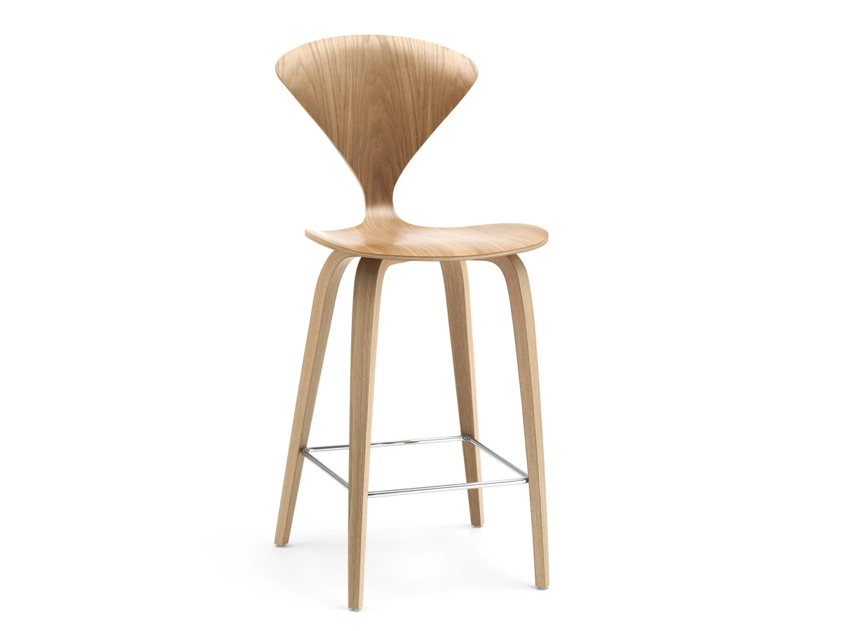Buy the Cherner Bar Stool with Wooden Base in Bar Stool (seat height ...