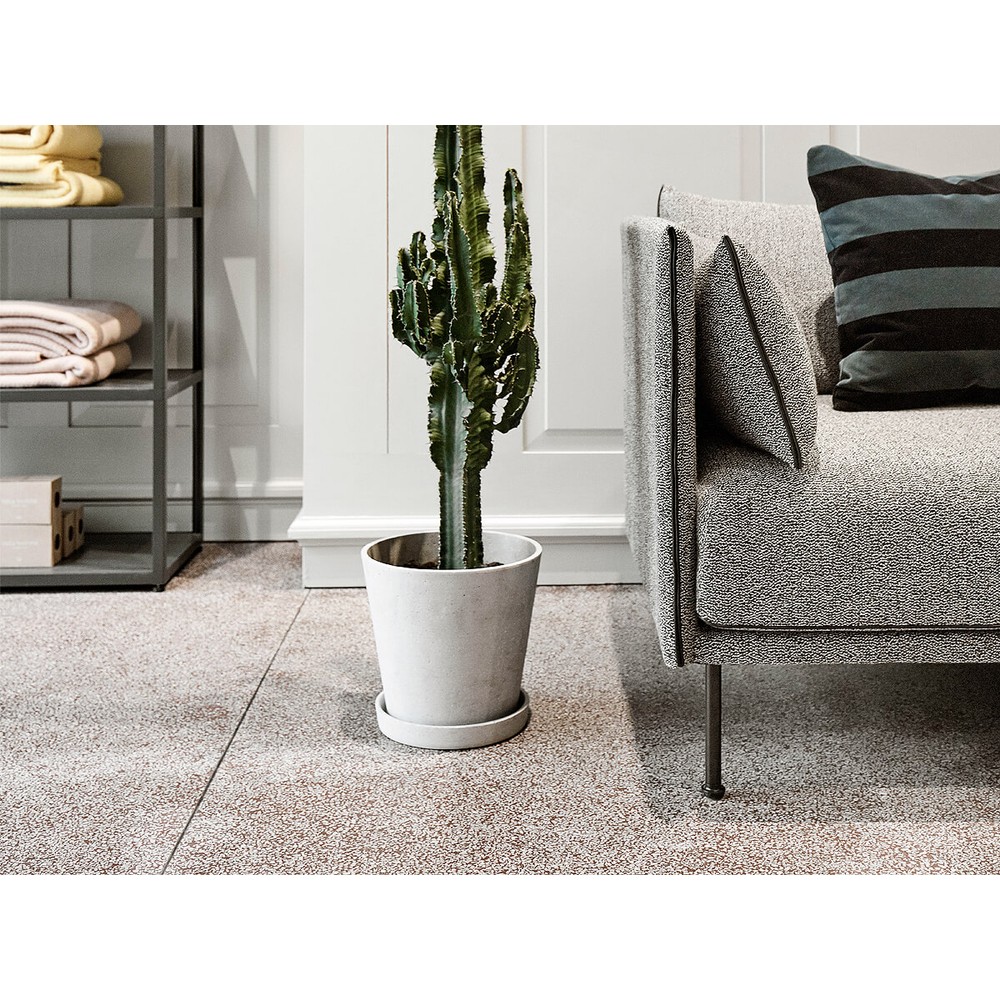 Buy the Hay Flowerpot with Saucer Grey at nest.co.uk