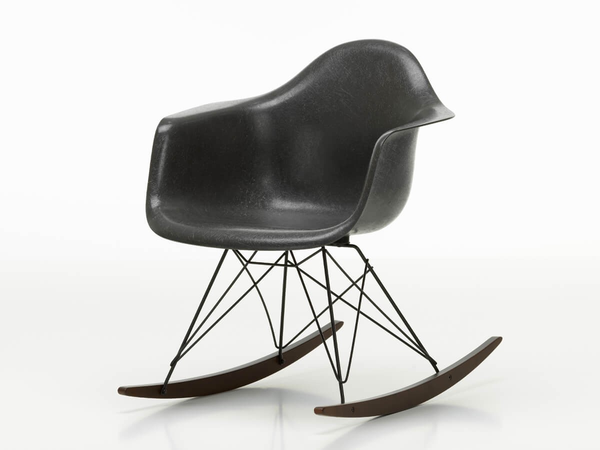 Buy the Vitra RAR Eames Fiberglass Rocking Chair - Dark Maple Base at ...
