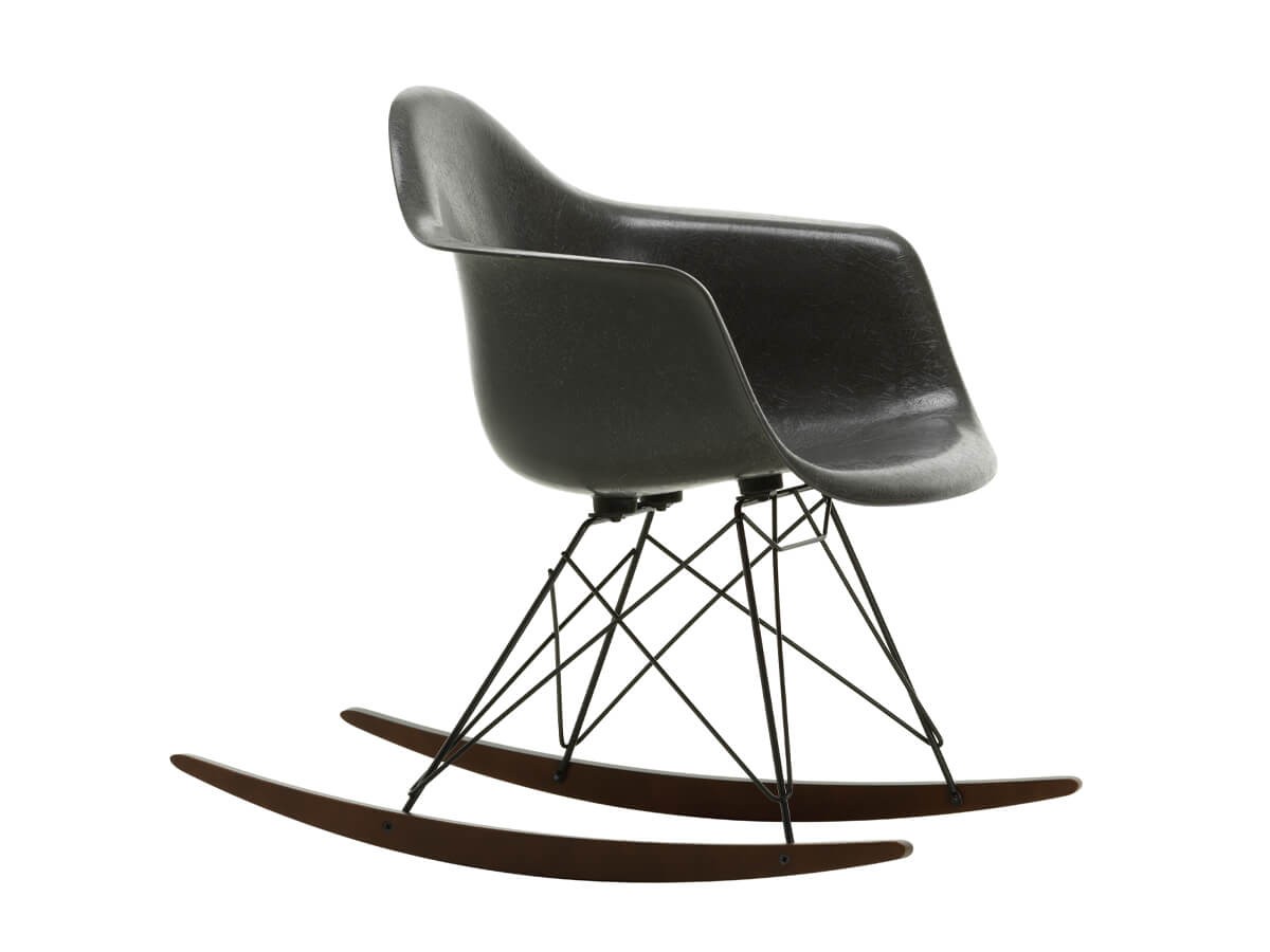 Buy the Vitra RAR Eames Fiberglass Rocking Chair - Dark Maple Base at ...