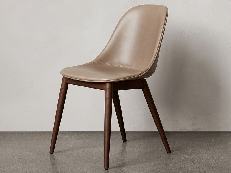 Buy the Menu Harbour Side Dining Chair with Wooden Base - Leather at ...