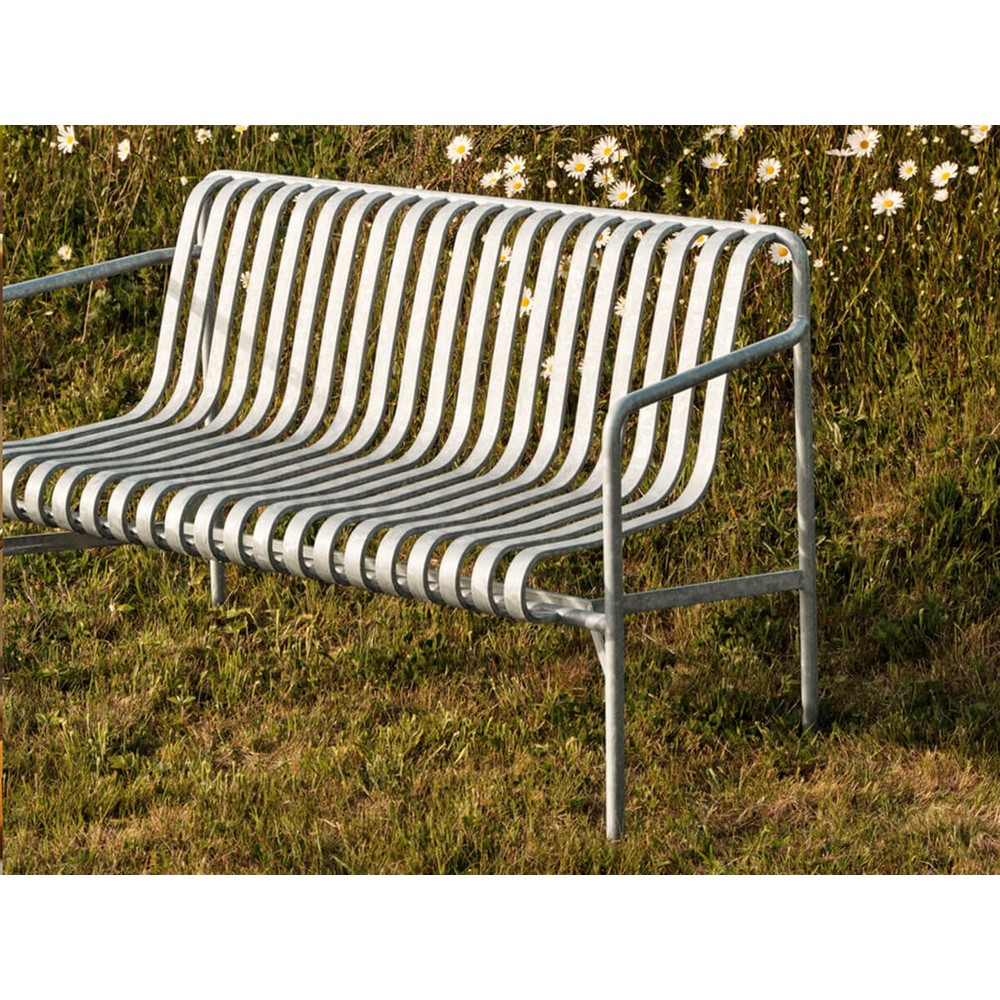 Buy the Hay Palissade Dining Bench - Hot Galvanised Steel at nest.co.uk