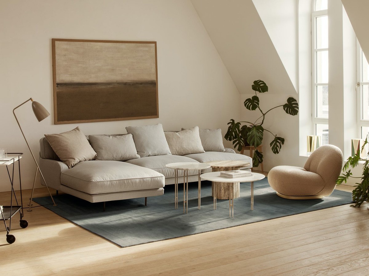 Buy the Gubi Flaneur Three Seater Sofa with Chaise Longue at nest.co.uk