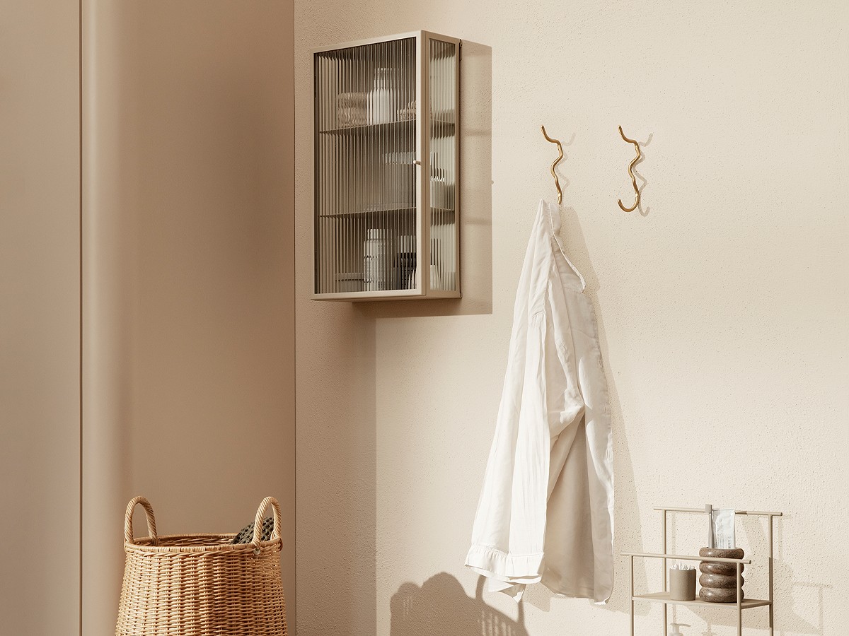 Buy the Ferm Living Haze Wall Cabinet - Reeded Glass at nest.co.uk
