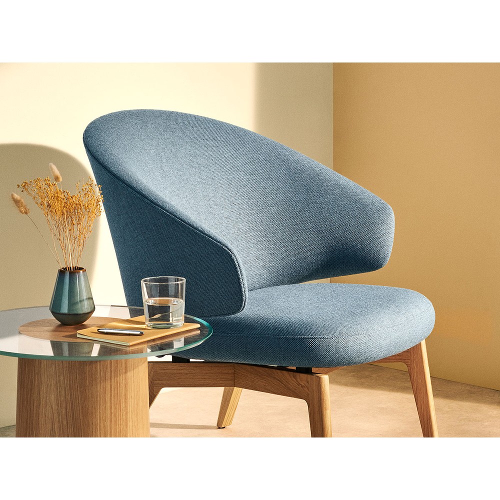 Buy the Fritz Hansen LET Armchair with Wooden Legs at nest.co.uk