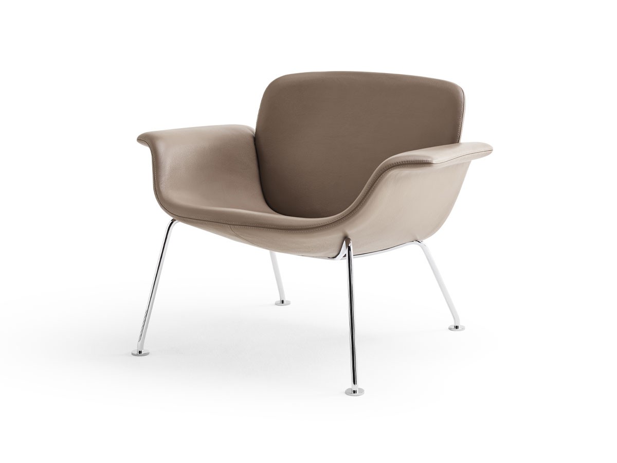Buy the Knoll Studio KN04 Lounge Chair With Chrome Legs - Leather at ...