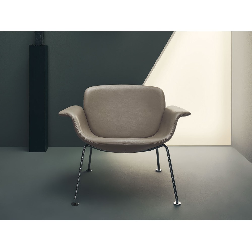 Buy the Knoll Studio KN04 Lounge Chair With Chrome Legs - Leather at ...