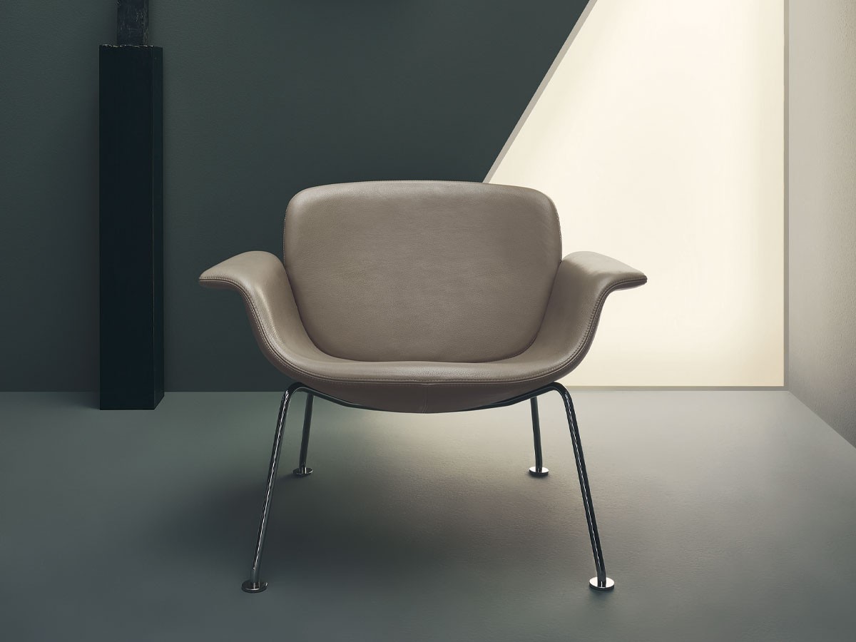 Buy the Knoll Studio KN04 Lounge Chair With Chrome Legs - Leather at ...