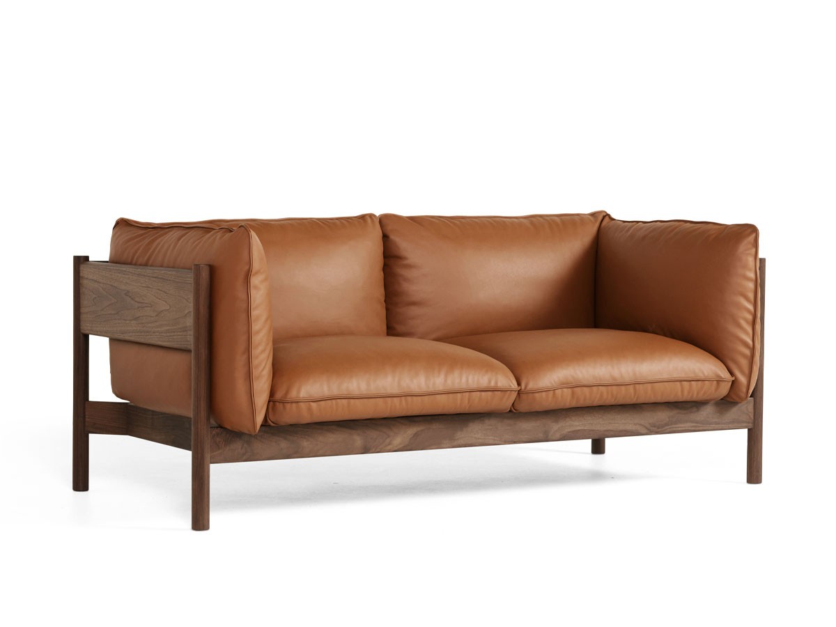 Buy the Hay Arbour Two Seater Sofa - Leather - Walnut Frame in Camo ...