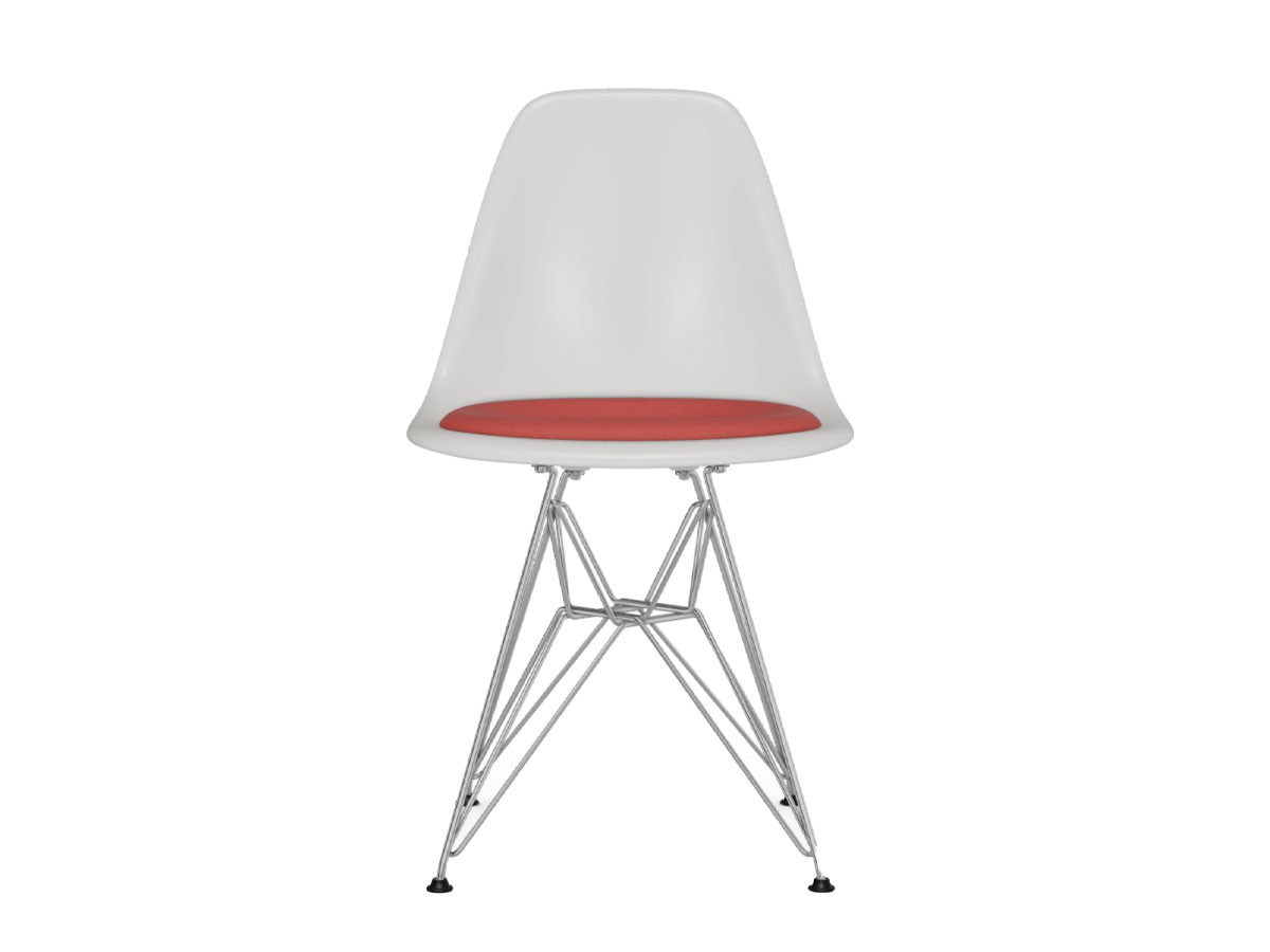 Buy the Vitra DSR Eames Plastic Side Chair with Seat Cushion - Chrome ...