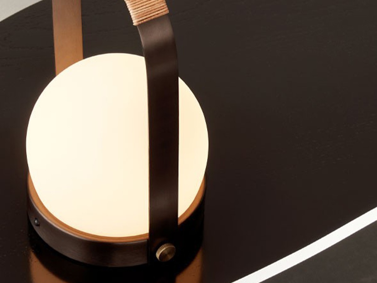 Buy the Menu Carrie LED Table Lamp - Leather at nest.co.uk