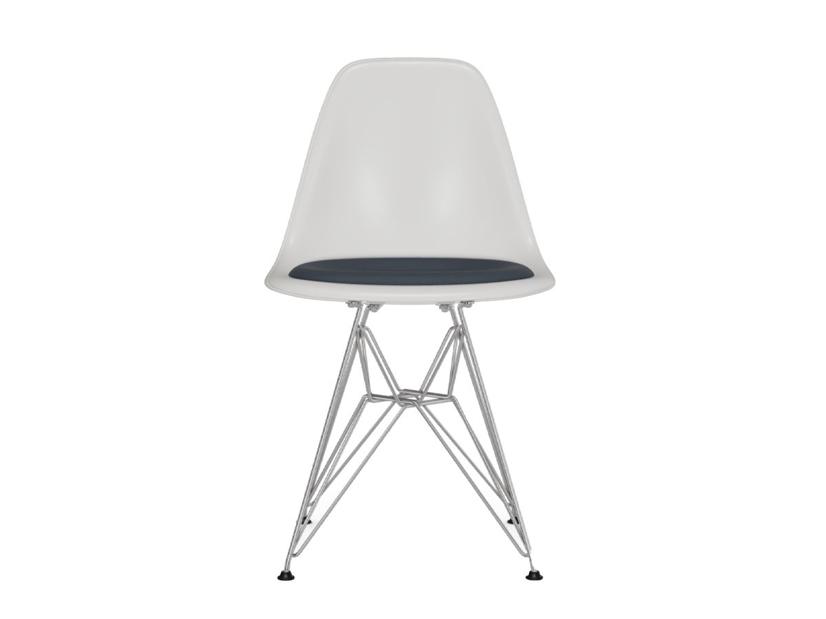 Buy the Vitra DSR Eames Plastic Side Chair with Seat Cushion - Chrome ...