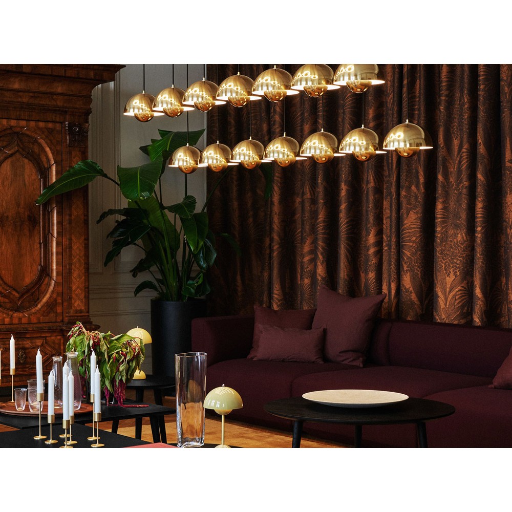 Buy the &Tradition VP1 Flowerpot Pendant Light - Metallic at nest.co.uk