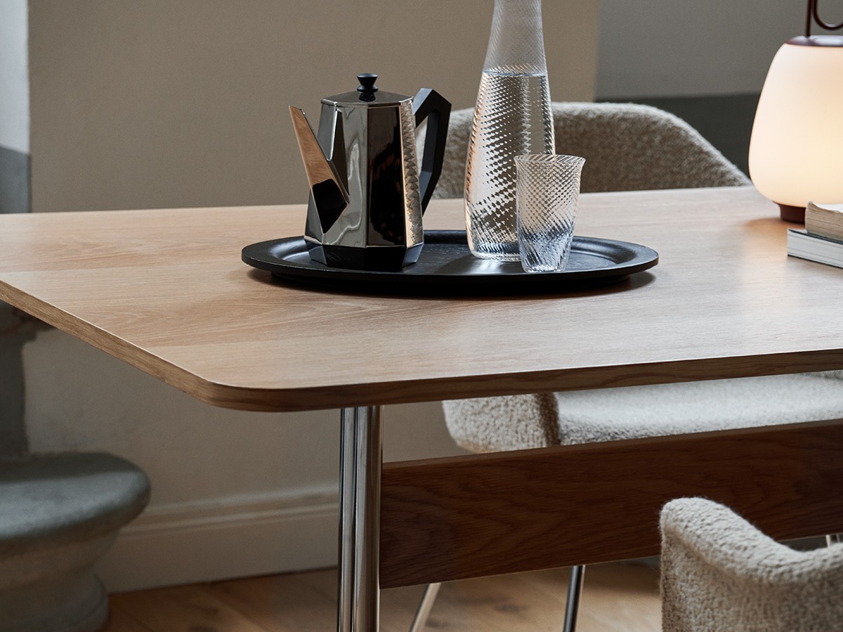 Buy the &Tradition Pavilion Dining Table - Chrome Base at nest.co.uk