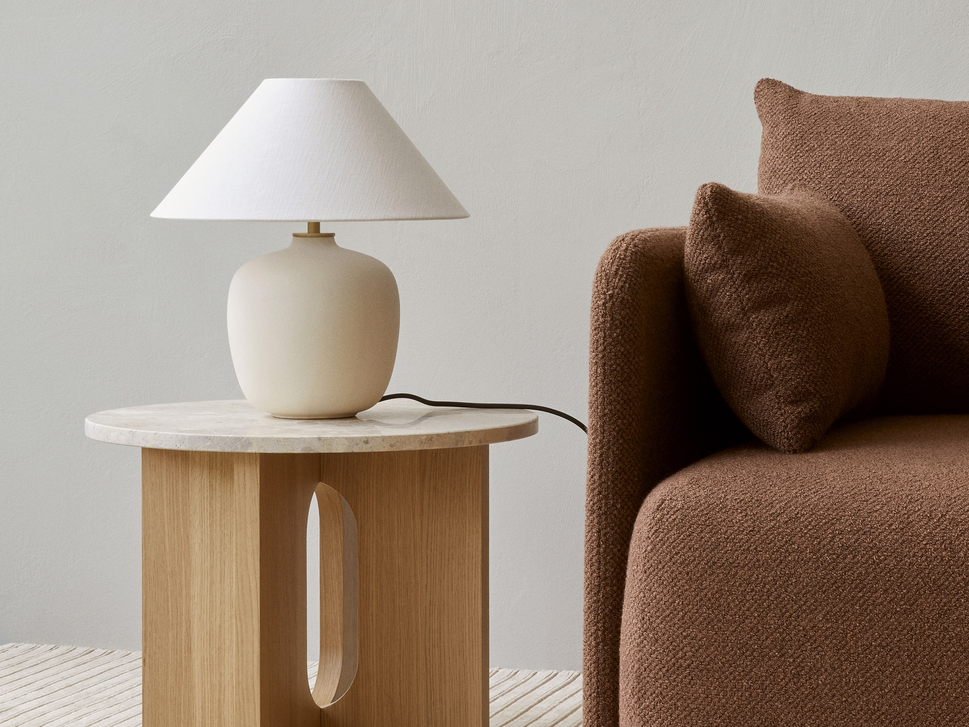 Buy the Audo Copenhagen Androgyne Side Table - Wood with Stone Top at ...