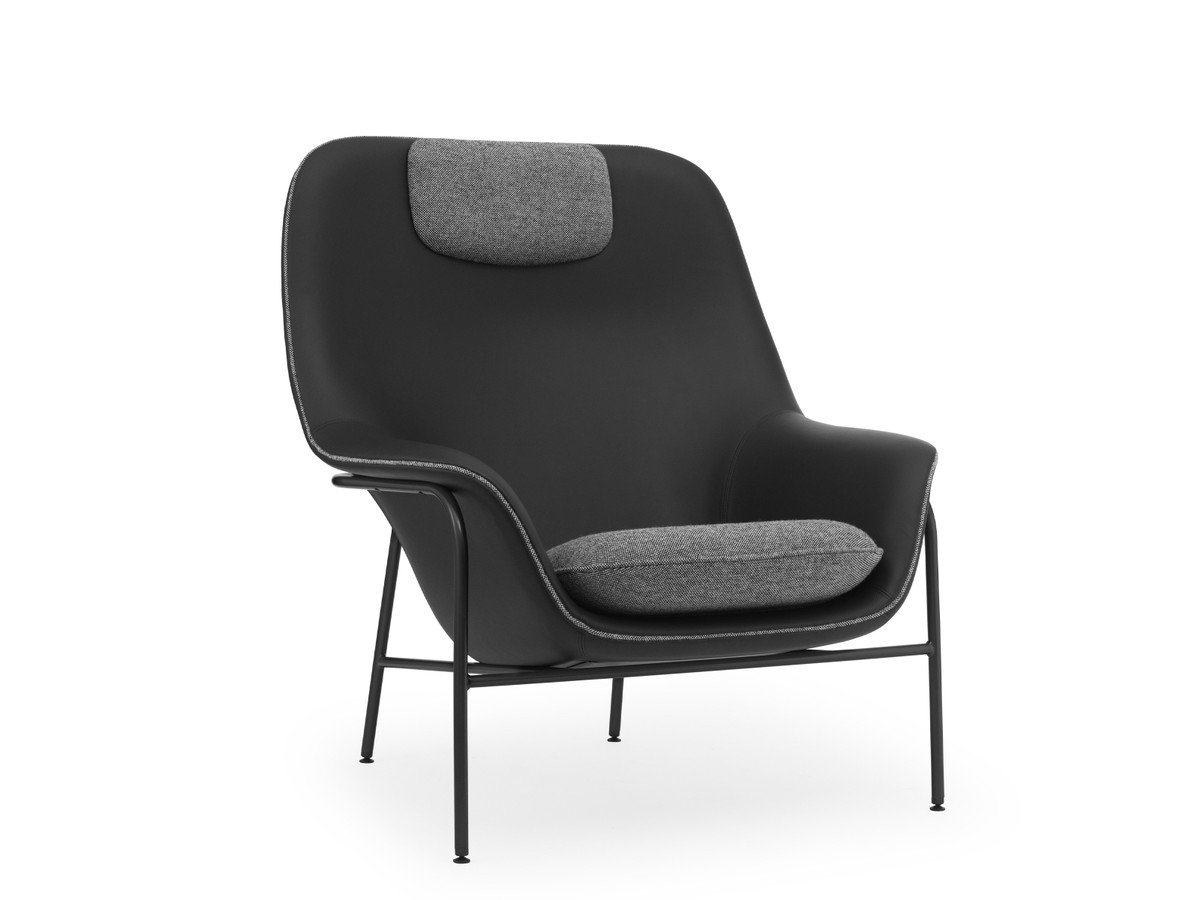 Buy the Normann Copenhagen Drape High Back Lounge Chair - Leather with ...