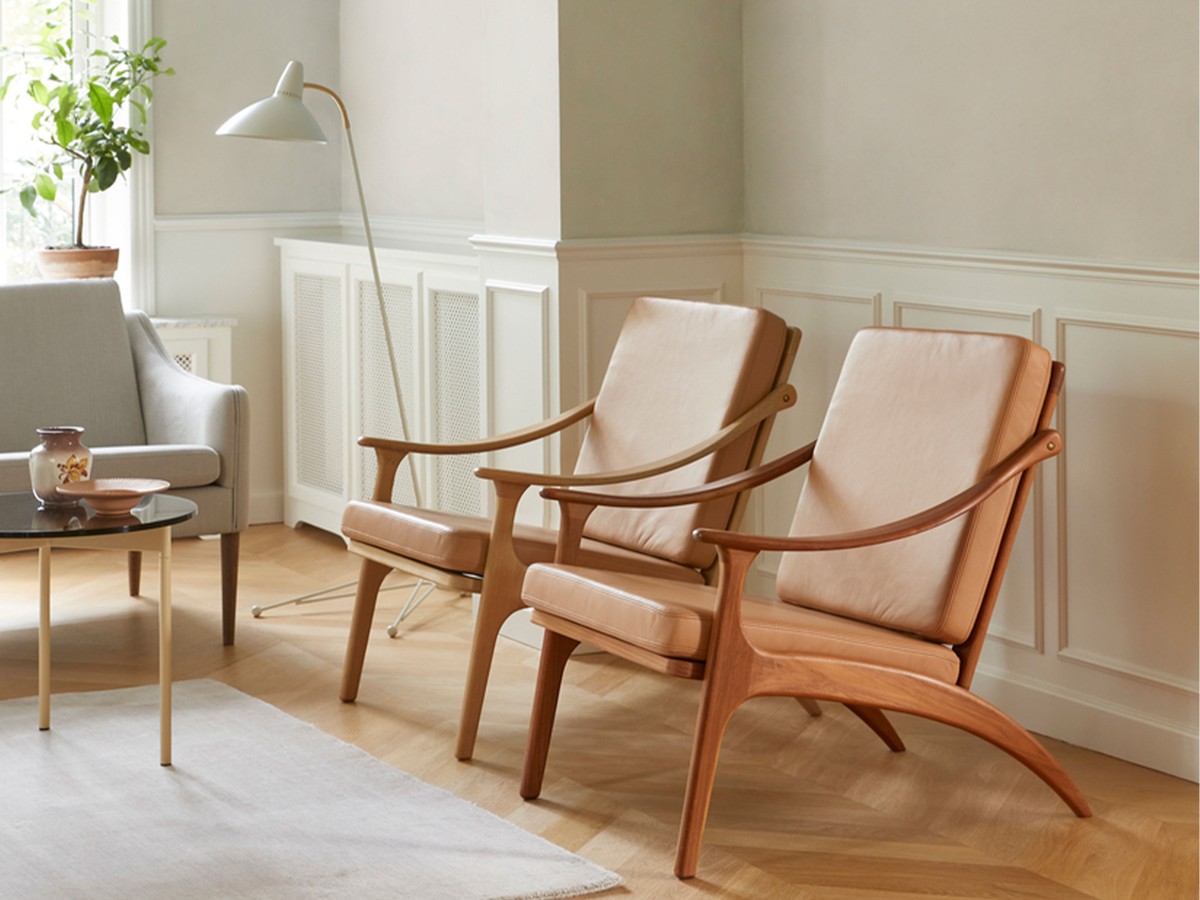 Buy the Warm Nordic Lean Back Lounge Chair - Leather at nest.co.uk