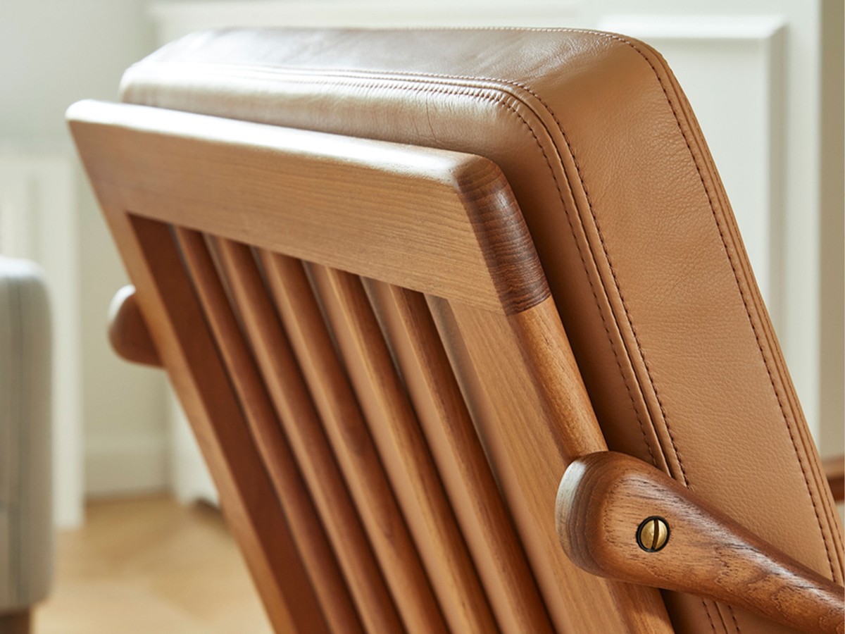 Buy the Warm Nordic Lean Back Lounge Chair - Leather at nest.co.uk