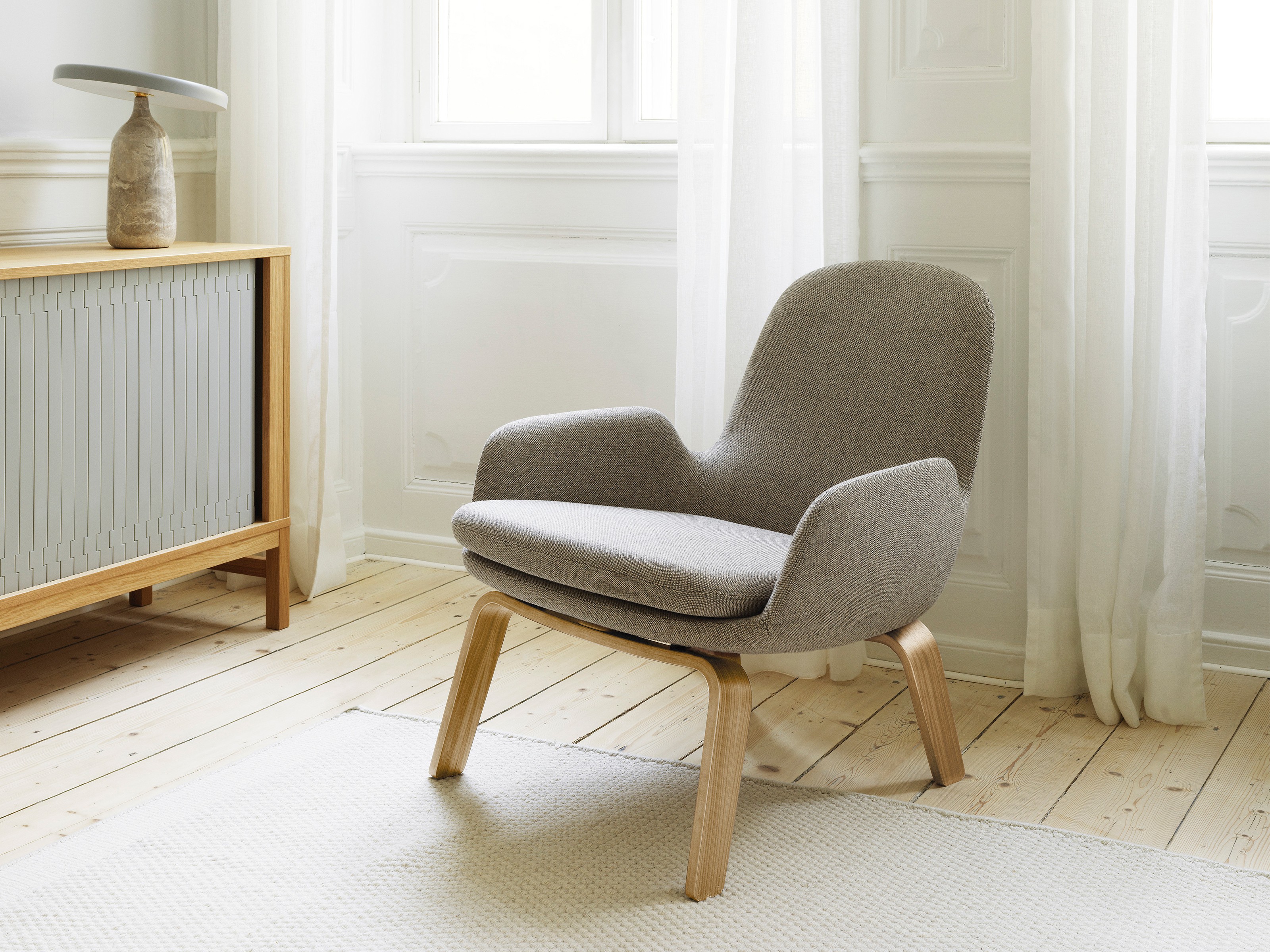 Buy the Normann Copenhagen Era Lounge Chair - Low with Wood Base at ...