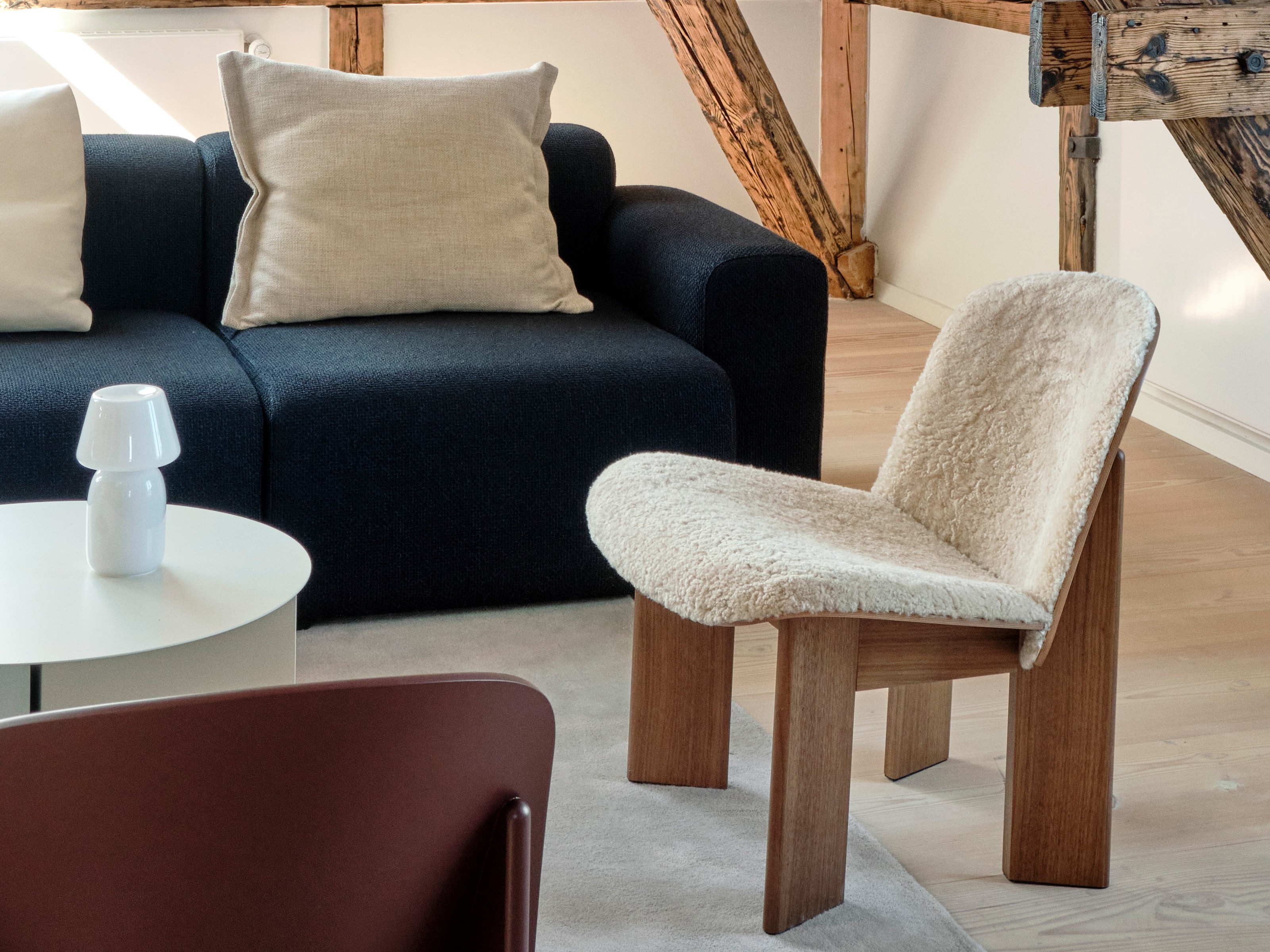Buy the HAY Chisel Lounge Chair - Sheepskin at nest.co.uk