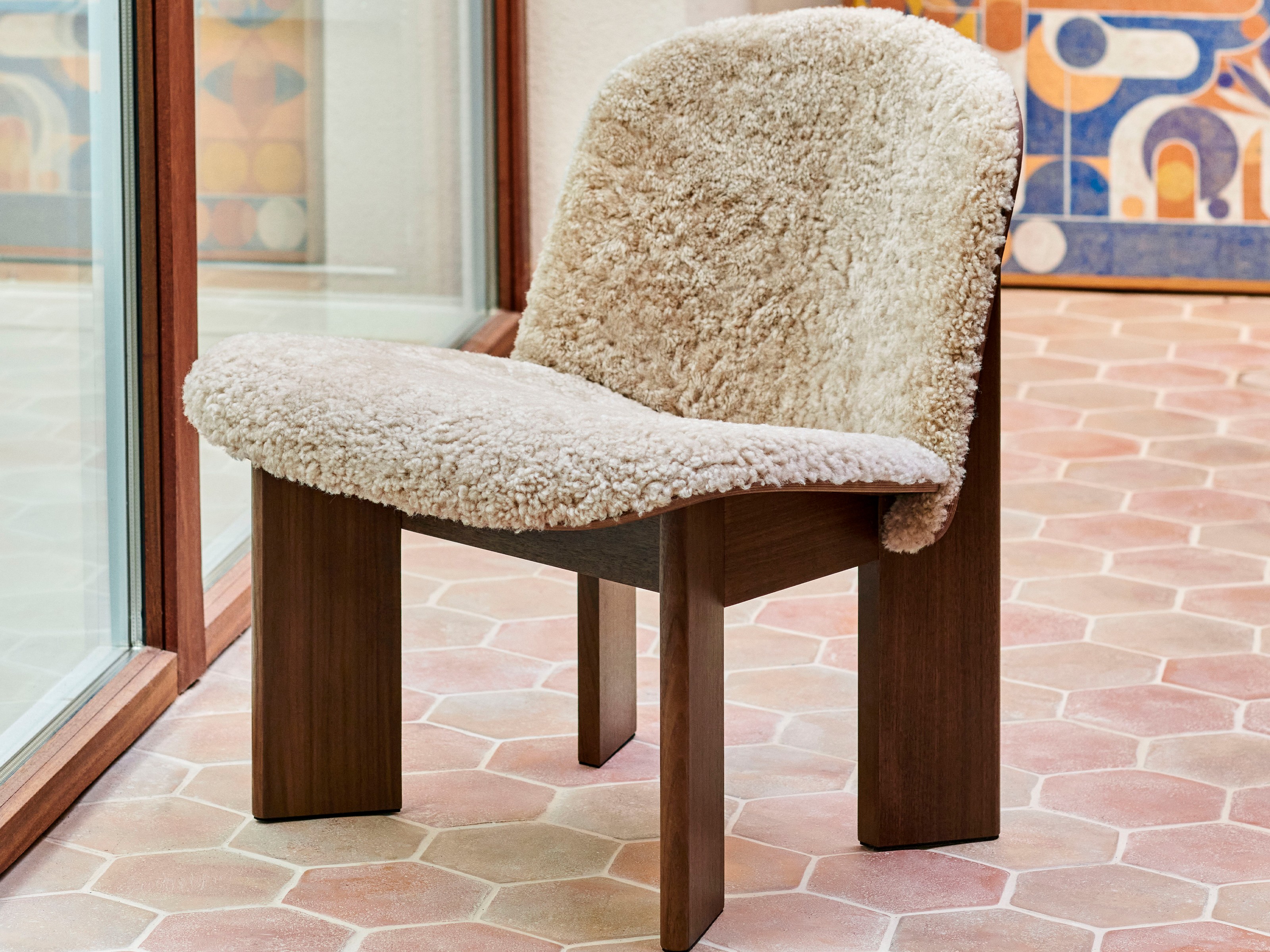 Buy the HAY Chisel Lounge Chair - Sheepskin at nest.co.uk