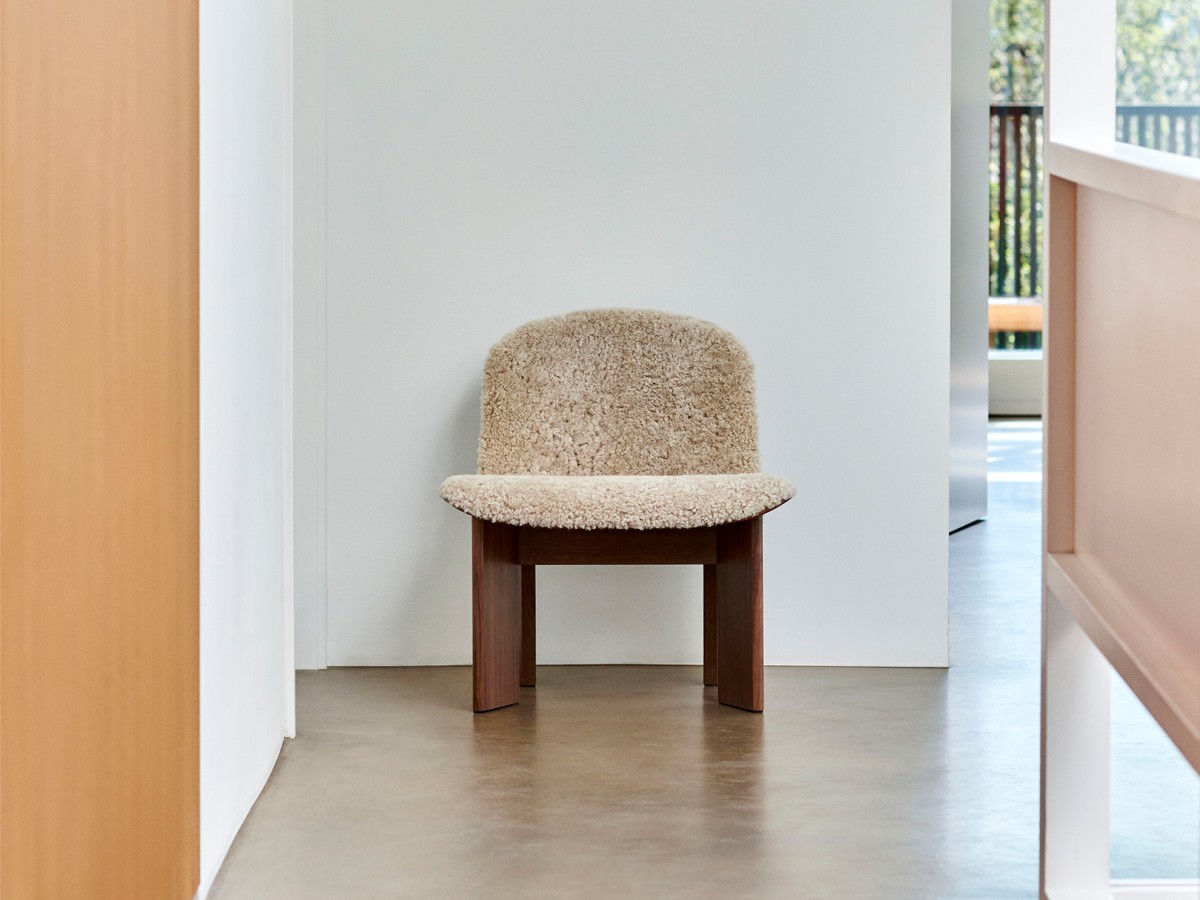 Buy the HAY Chisel Lounge Chair - Sheepskin at nest.co.uk