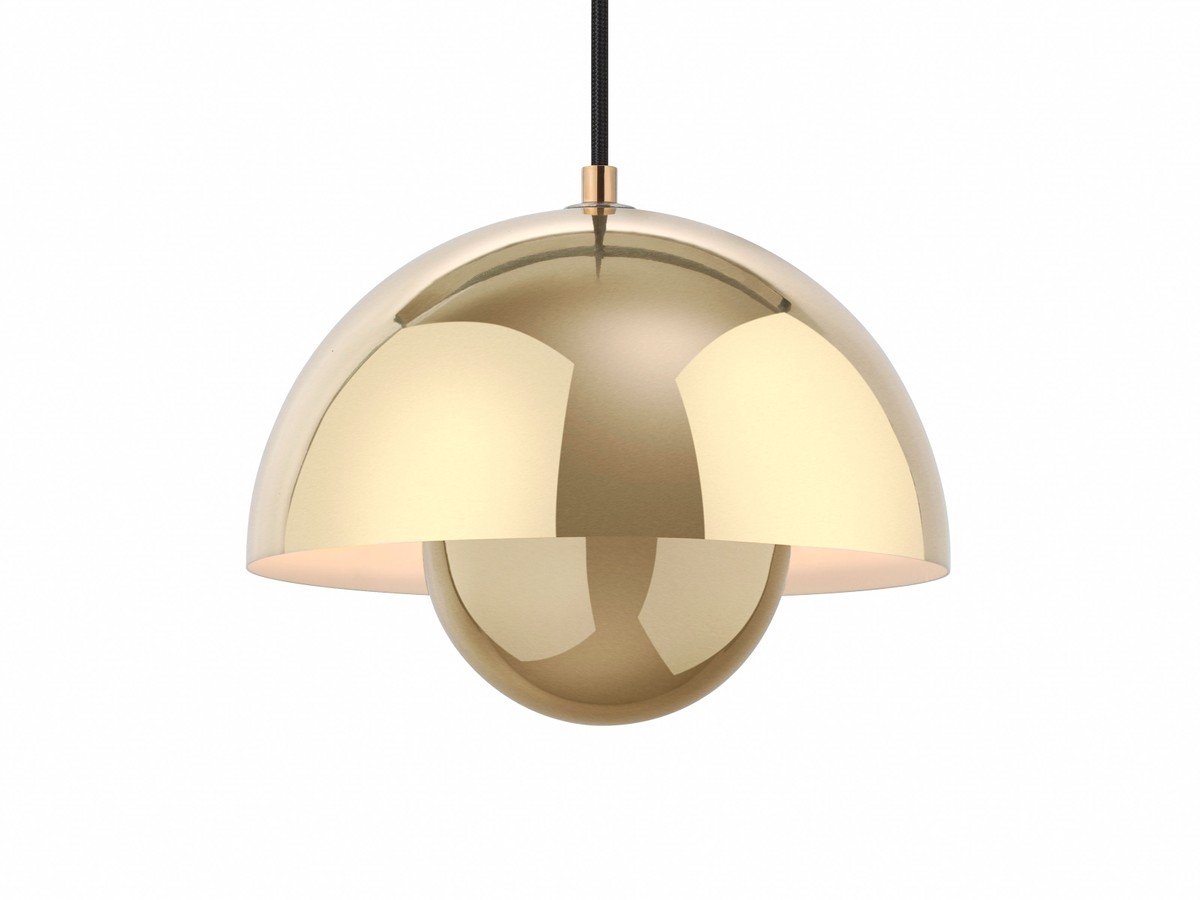 Buy the &Tradition VP1 Flowerpot Pendant Light - Metallic at nest.co.uk
