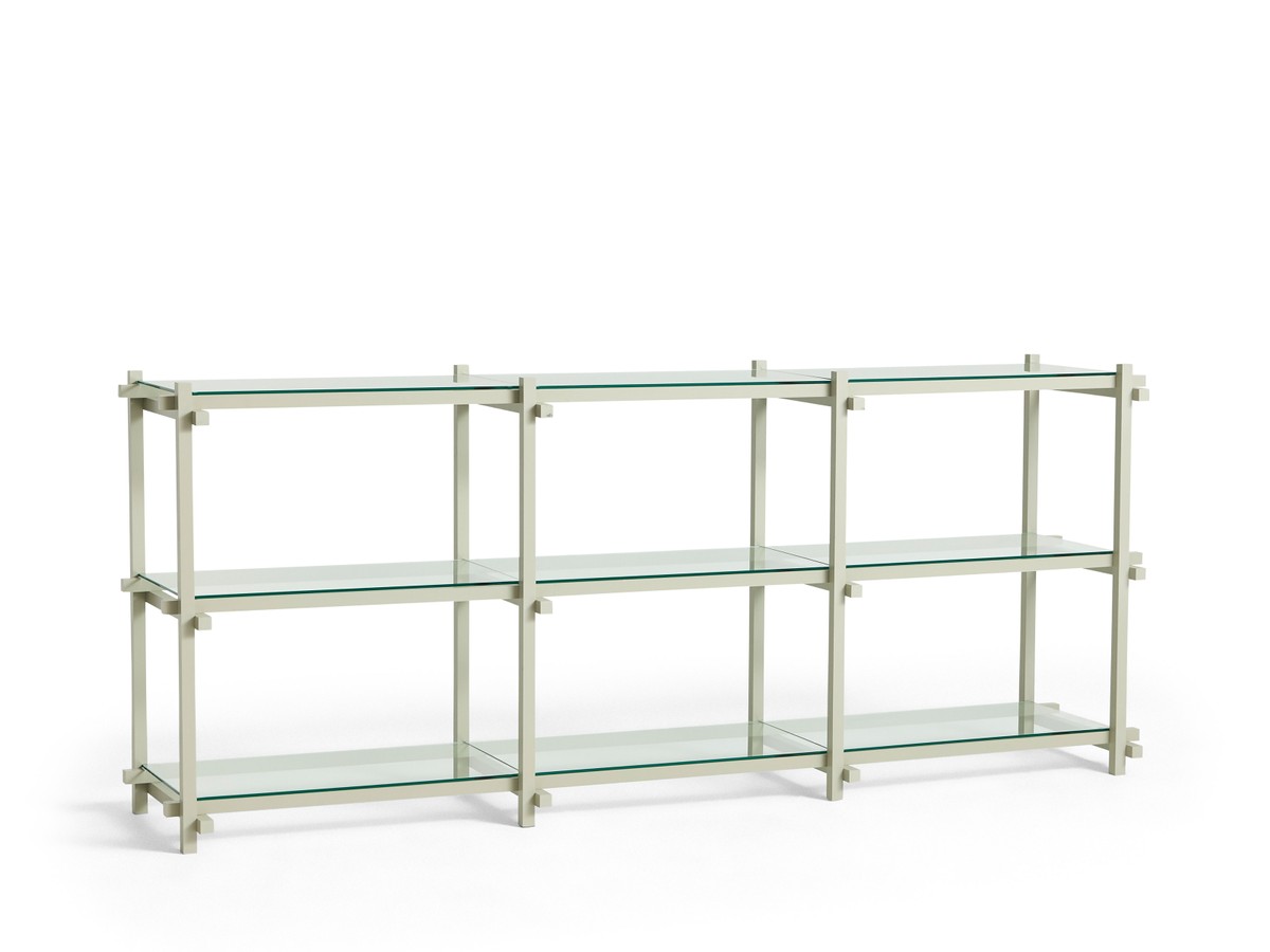 Buy the HAY Woody Shelving Low with Glass Shelves at nest.co.uk
