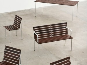 Buy the HAY Traverse Dining Bench with Armrests at nest.co.uk