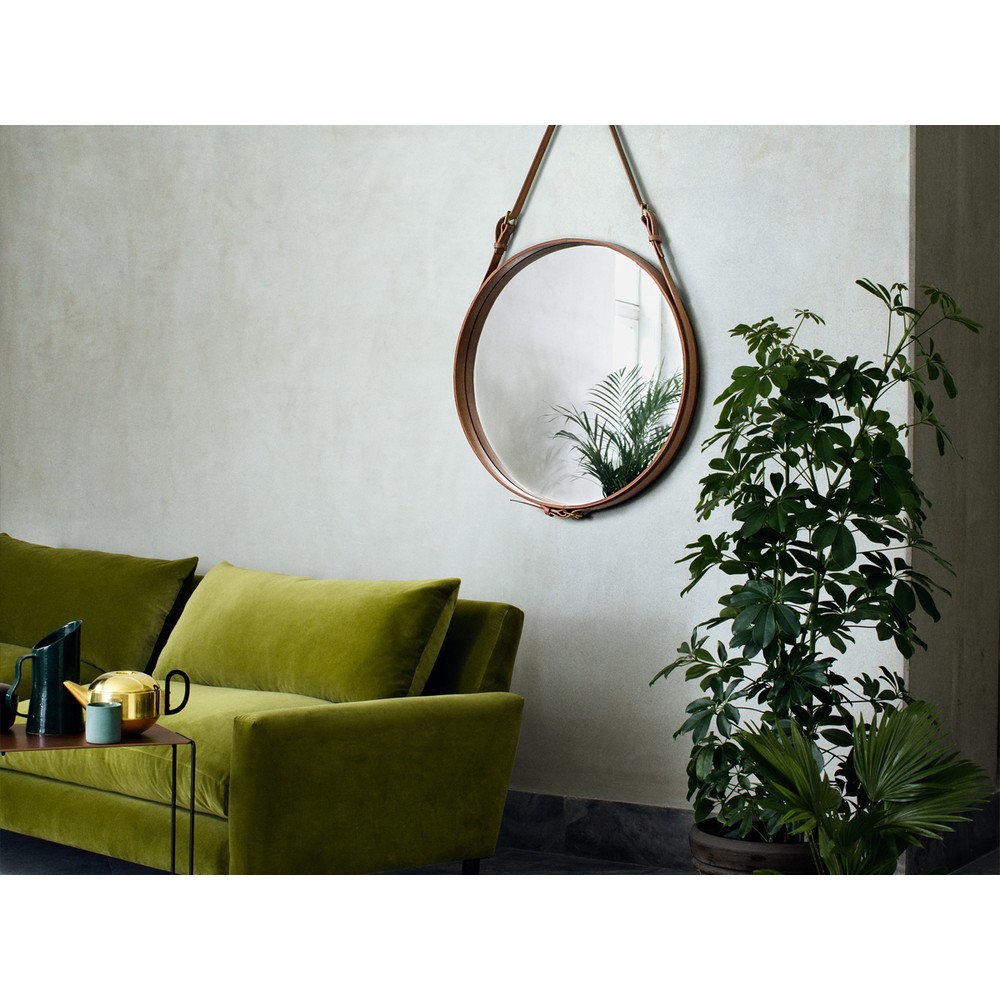 Buy the Gubi Adnet Circular Wall Mirror - Tan at nest.co.uk